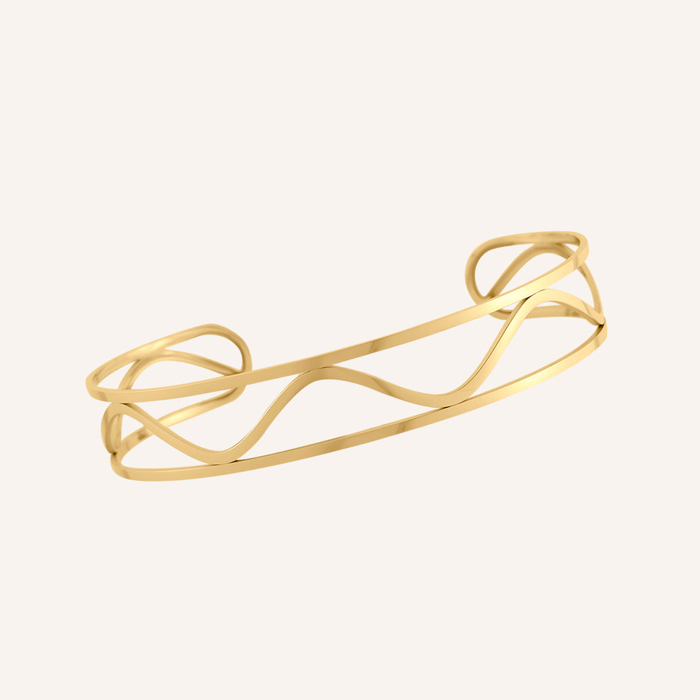Lottie Wave Arm Cuff - Gold – BLFX